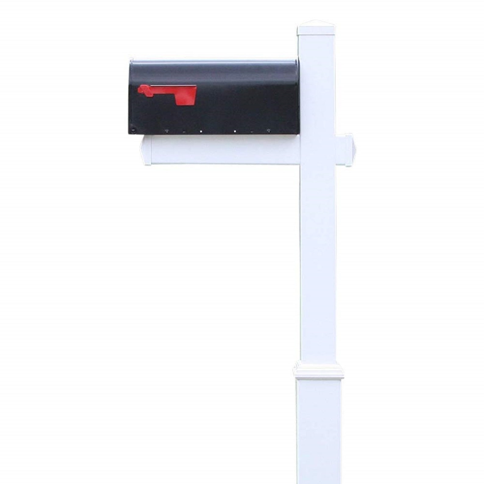 Mailbox With White Vinyl Post Decorative Base and Flat Style - Etsy