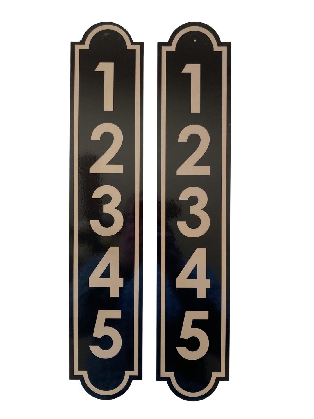 Pair of Metal Reflective House Numbers Plaques. Aluminum Address Signs ...