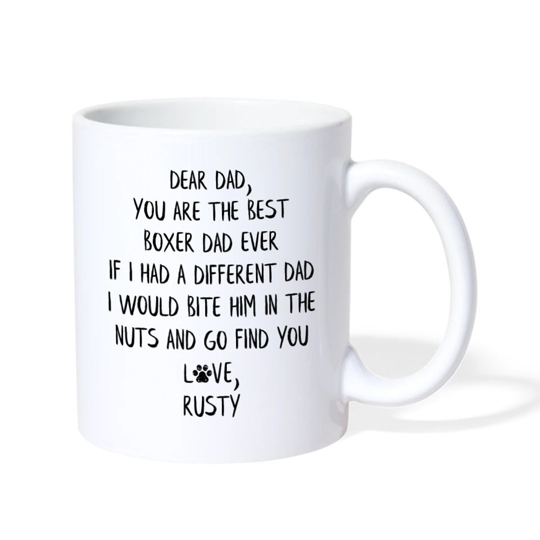 Boxer Dad Mug, Personalized Boxer Dad Coffee Mug, Best Boxer Dog Dad ...