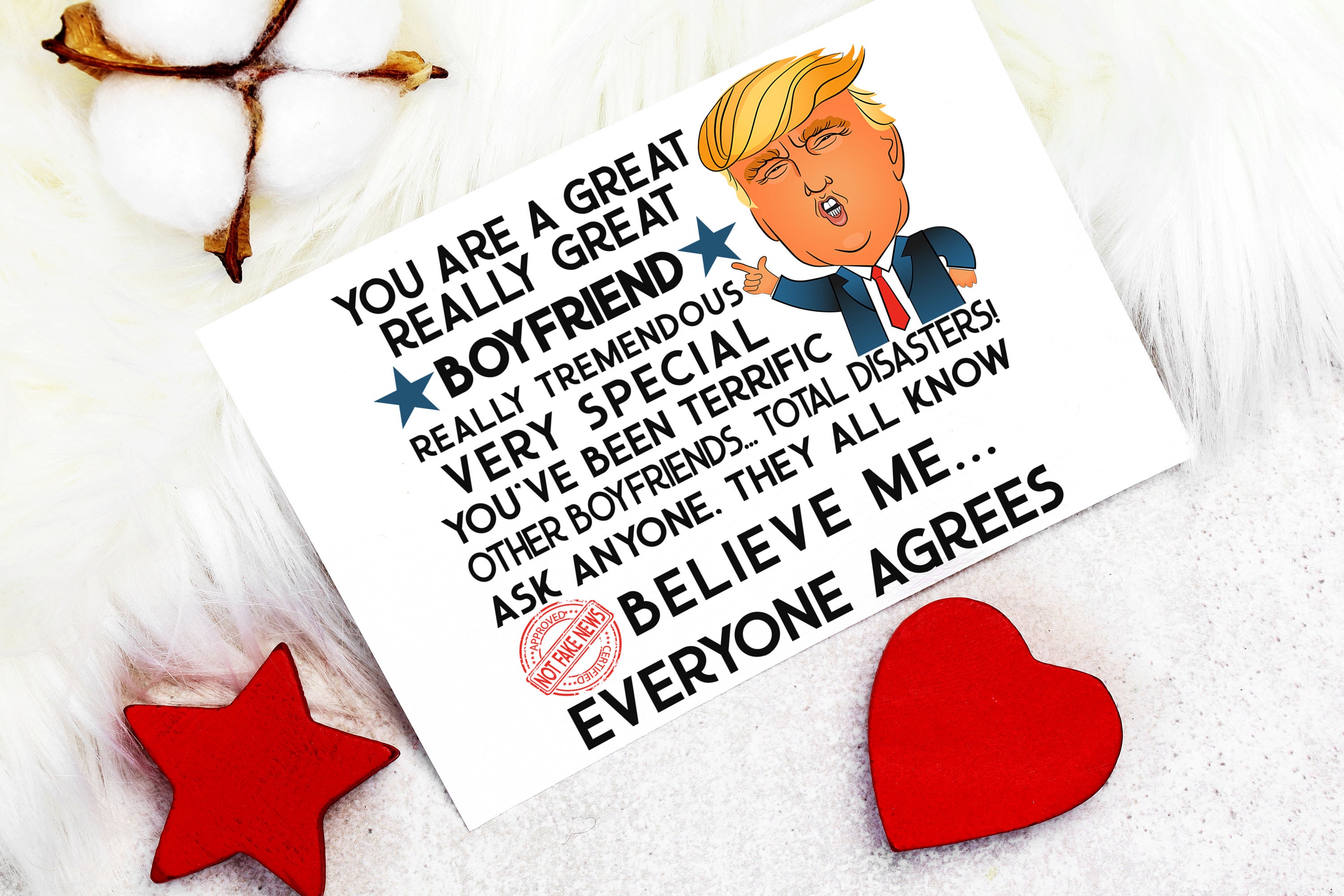 Boyfriend Donald Trump Valentines Day Card for Him, Cards for Boyfriend ...