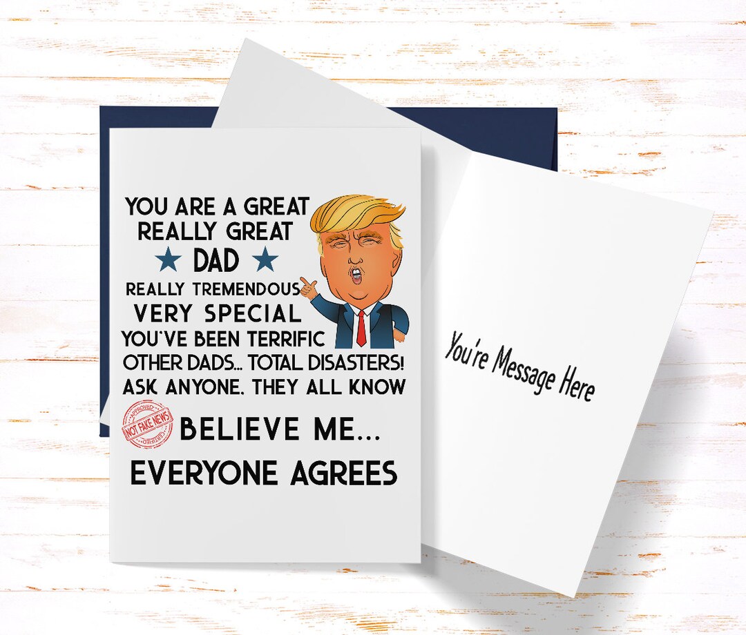 Father's Day Card for Dad, Trump Father Card, Birthday Card for Dad ...