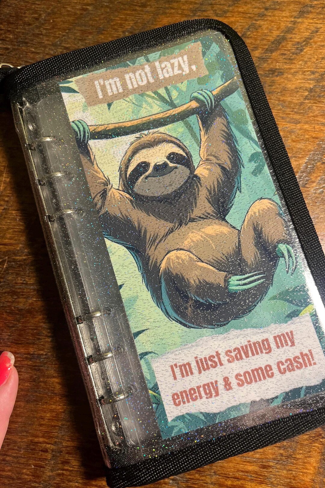 Lazy Sloth Savings Challenge Binder Set, Complete W Zipper Glitter ...