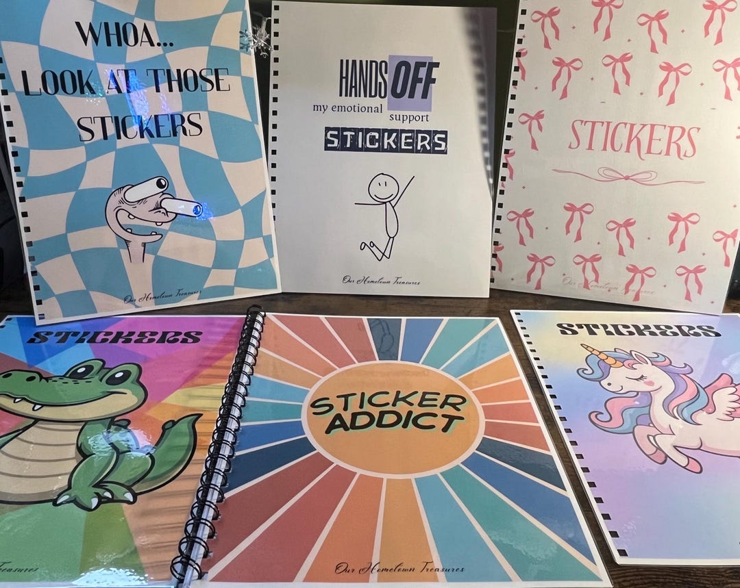 Reusable Sticker Collection Book Spiral Bound Many Different Covers to ...