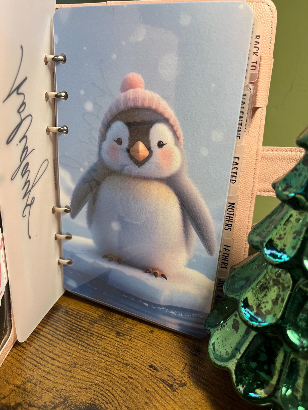 Penguin Winter Wonderland A6 Laminated Binder Dashboard - Etsy