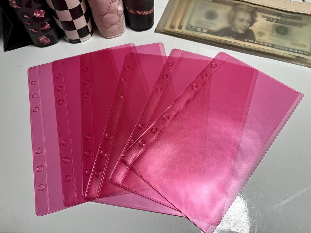 A6 Pink PVC Pockets Only, Inserts for Binder - Etsy