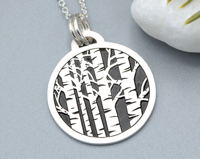 Aspen Tree Grove Necklace - Tree Necklace - Silver Necklace - Etsy