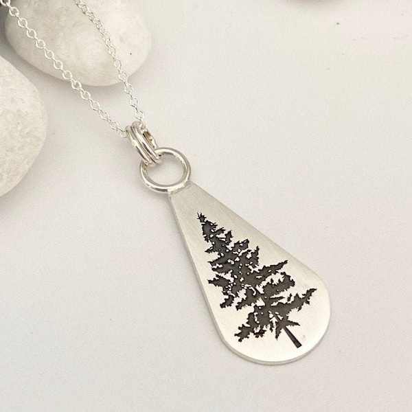 Pine Tree Pendant - Etsy
