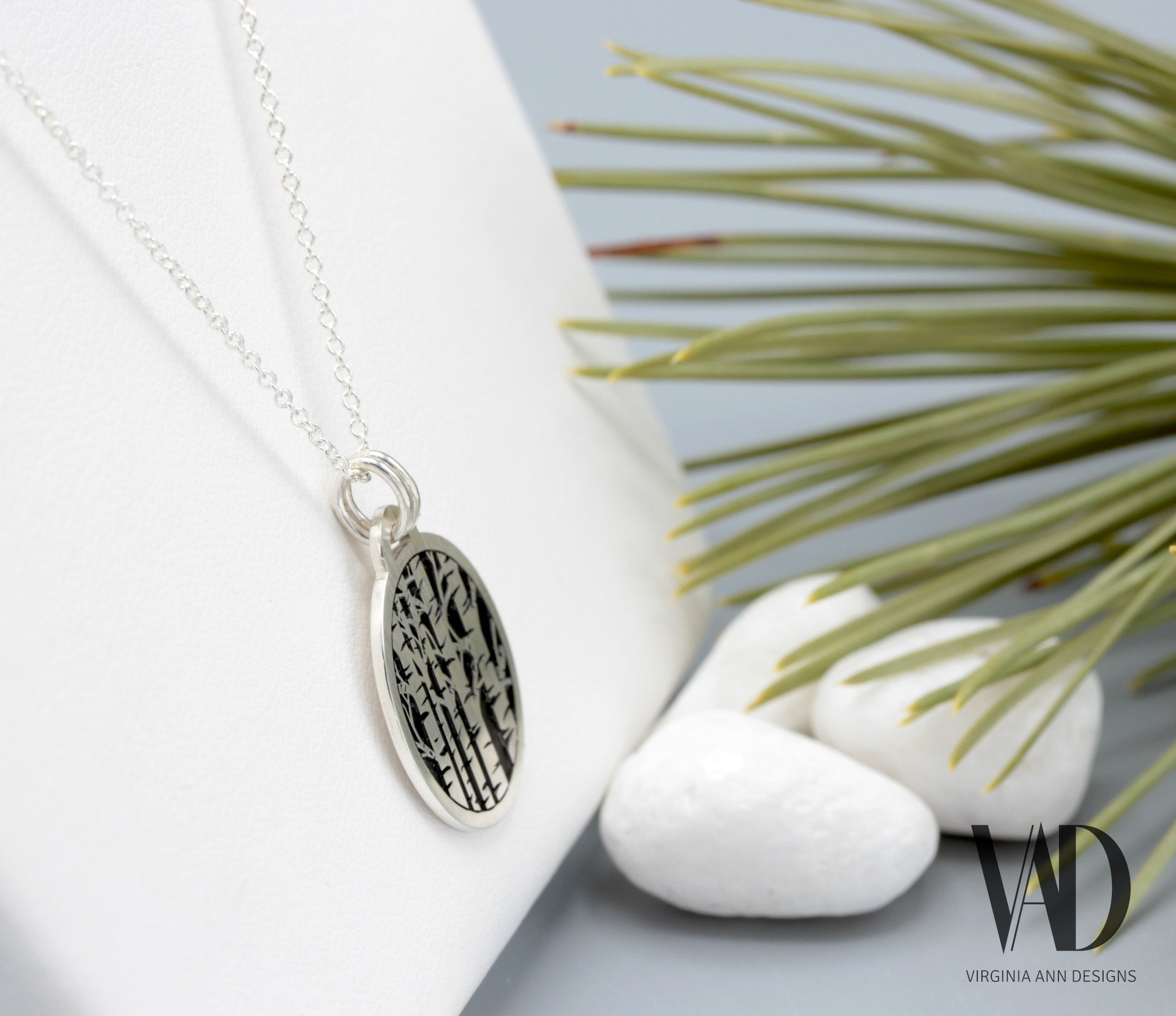 Aspen Tree Grove Necklace Tree Necklace Modern Silver | Etsy