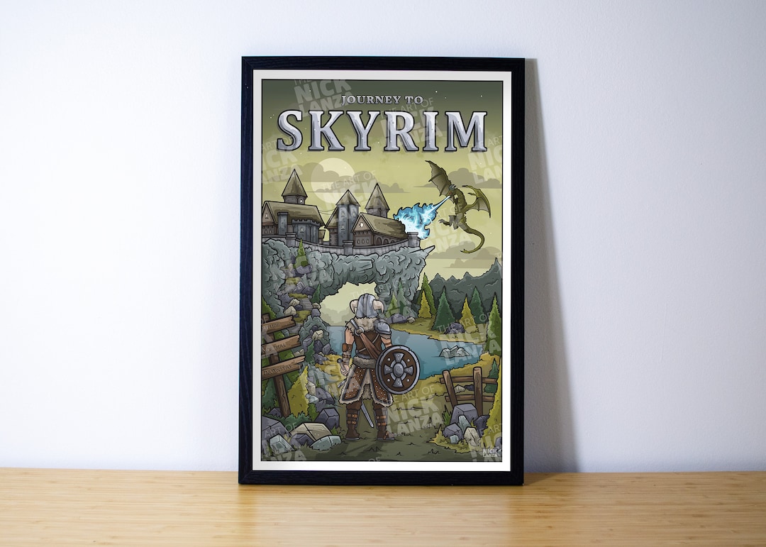 Skyrim elder Scrolls Travel Poster - Etsy