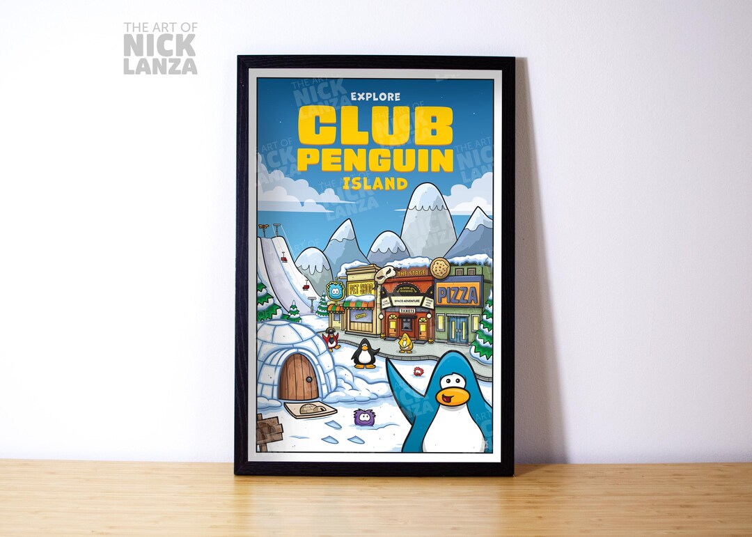 Club Penguin Island (club Penguin) - Travel Poster, Nostalgic Artwork ...