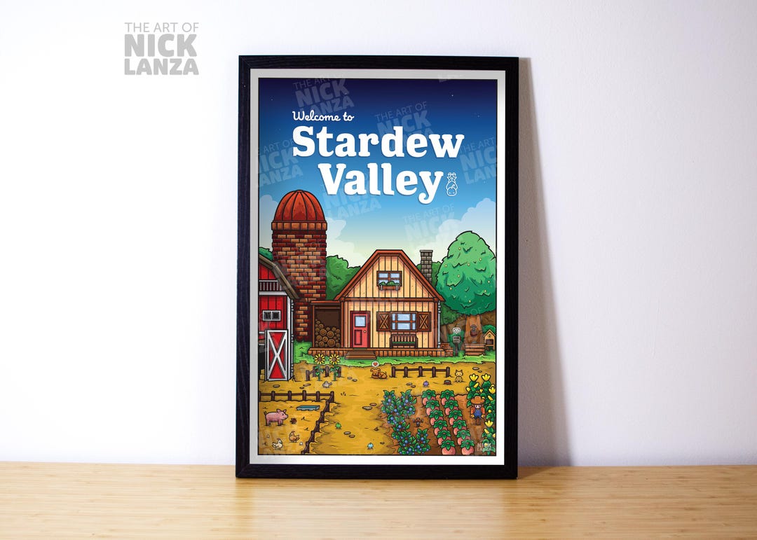 Stardew Valley - Travel Poster, Stardew Poster, Vintage Illustration ...