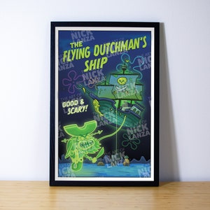 Flying Dutchman's Ship spongebob Travel Poster - Etsy