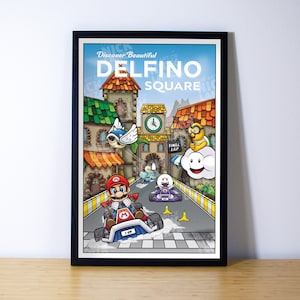 Delfino Square mario Kart Travel Poster - Etsy