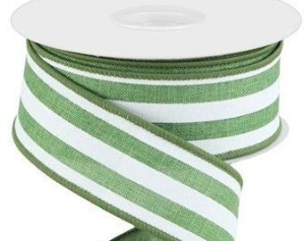 Green Stripe Ribbon - Etsy
