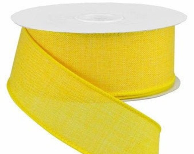 Wired Yellow Ribbon, Yellow Solid Ribbon, Solid Yellow Wired Ribbon for ...