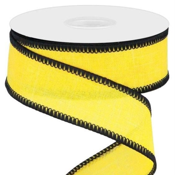 Yellow and Black Wired Ribbon - Etsy