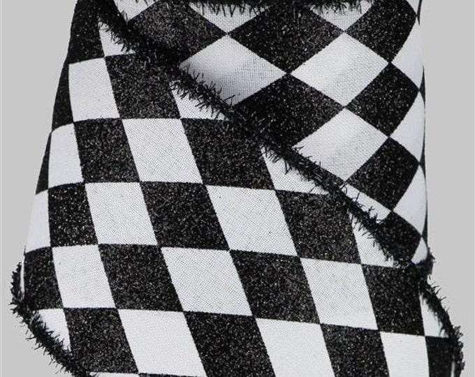 Wired Harlequin Ribbon, Black White Harlequin Ribbon, Glitter Harlequin ... Wired Harlequin Ribbon, Black White Harlequin Ribbon, Glitter Harlequin ...