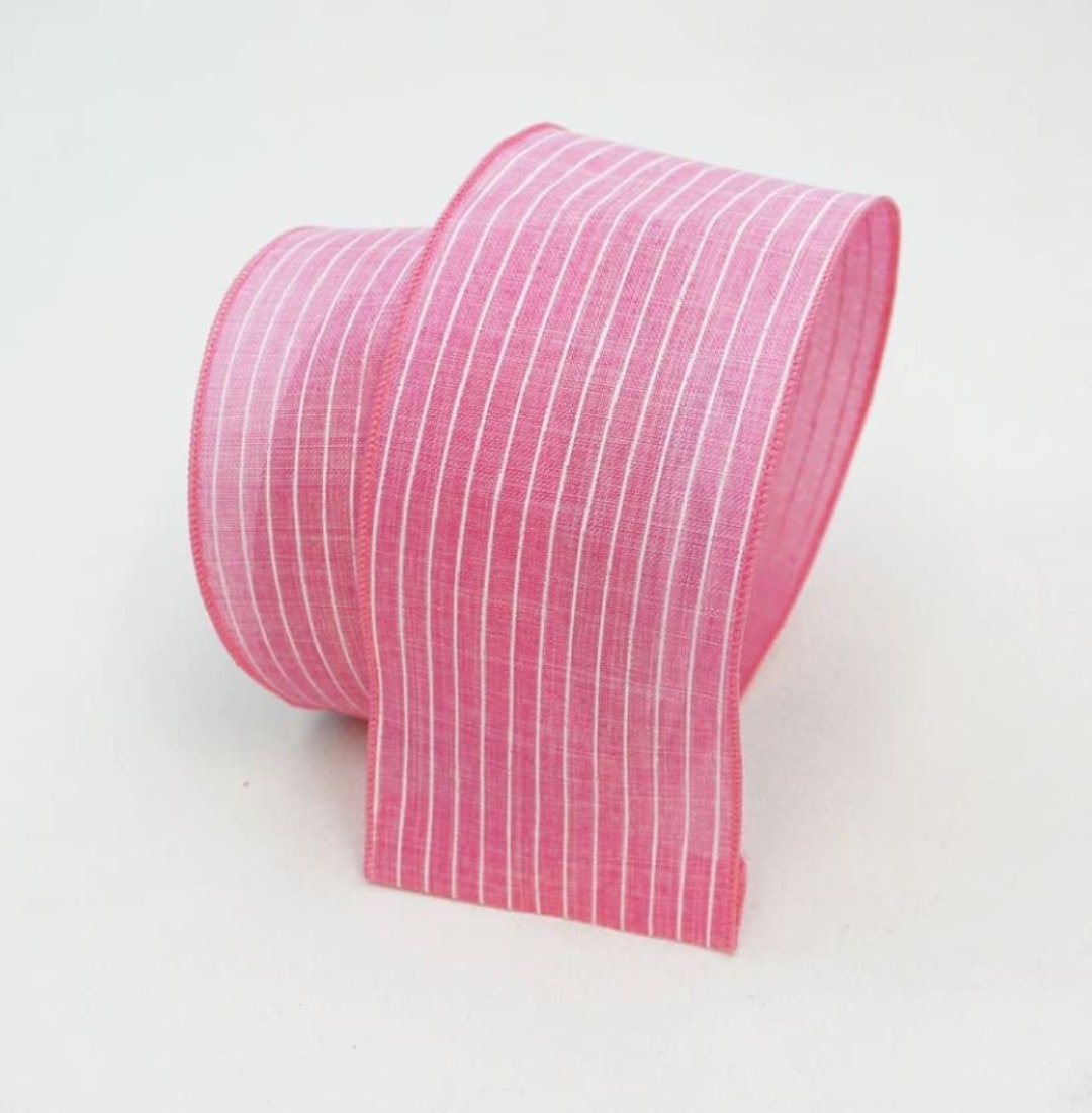Wired Pink Ribbon, Pink Stripe Ribbon, Pink Pinstripe Ribbon for ...
