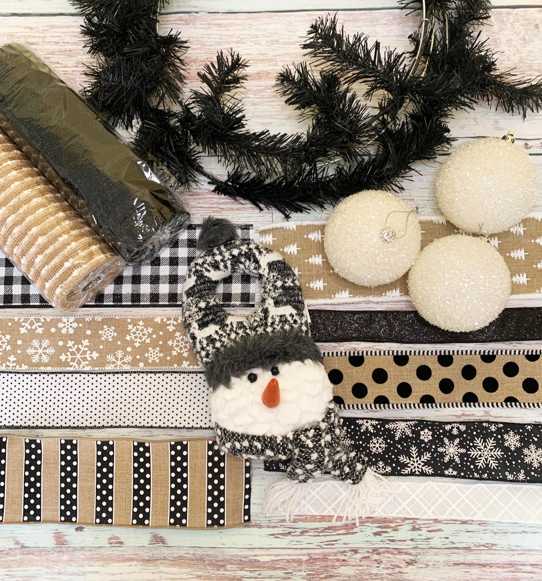 Snowman Wreath Kit, Christmas Wreath Kit, Winter Wreath Kit, Snowman ...