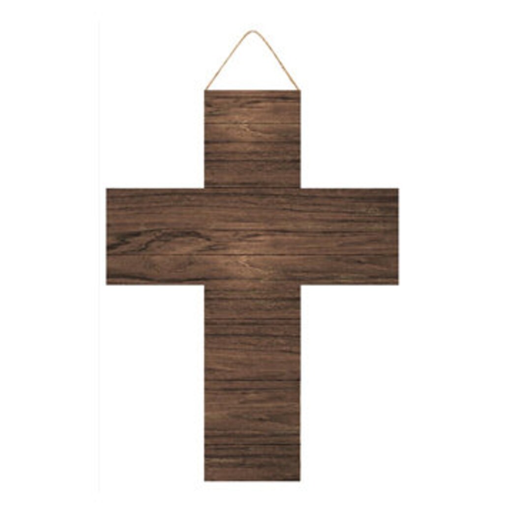 14" Wood Cross Sign, Brown Cross Black Sign, Easter Cross Sign, Easter ...