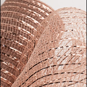 10 Rose Gold Metallic Mesh, Mauve Mesh, Light Pink Metallic Mesh, Blush ...