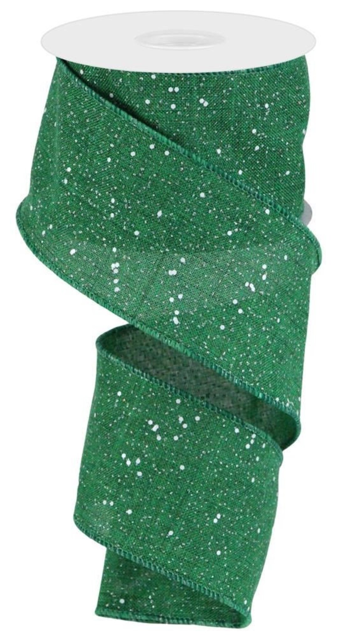 Wired Emerald Green Ribbon, Emerald Green Glitter Ribbon, Christmas ...