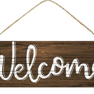 15 Welcome Wood Sign Brown Welcome Sign Welcome Wreath - Etsy