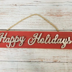 Happy Holidays Wood Sign, Rustic Christmas Sign, Christmas Cabin Decor ...