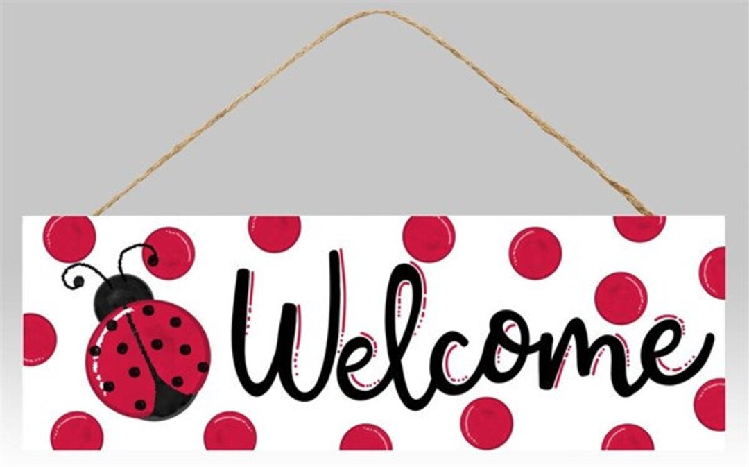 15 Ladybug Welcome Sign, Ladybug Sign for Wreath, Summer Ladybug Decor ...