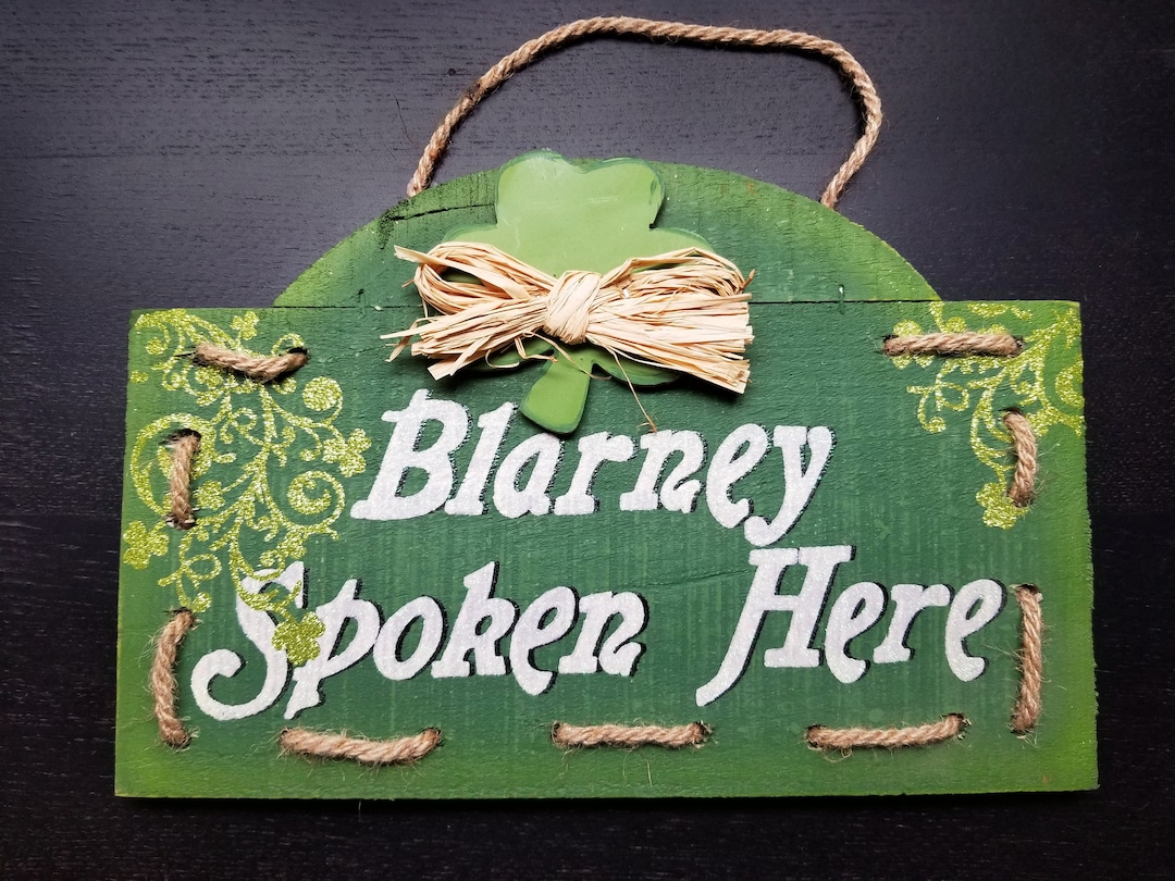 St. Patricks Day Wood Sign, St. Pattys Day Wood Decor, Blarney Sign for ...