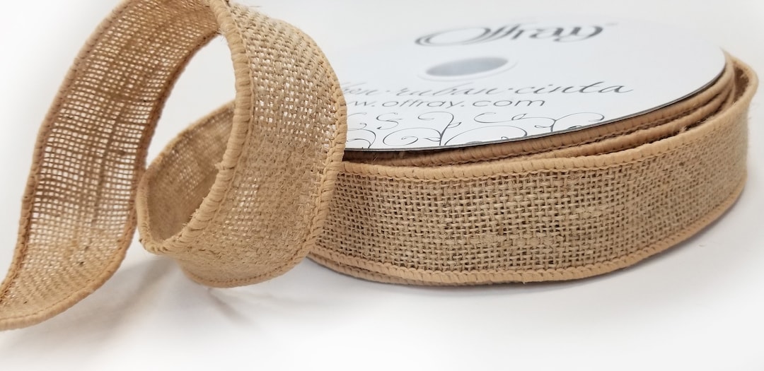 Wired Burlap Ribbon, Natural Burlap Wired Ribbon for Wreaths and Bows ...