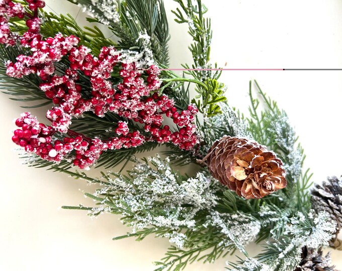 Christmas Holly Berry Garland Christmas Garland Red and Green Garland ...