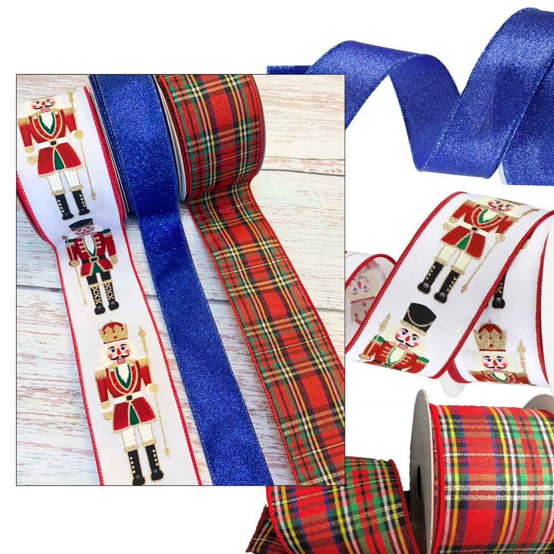 Christmas Ribbon Set, Christmas Nutcracker Ribbon, Wired Ribbon for ...