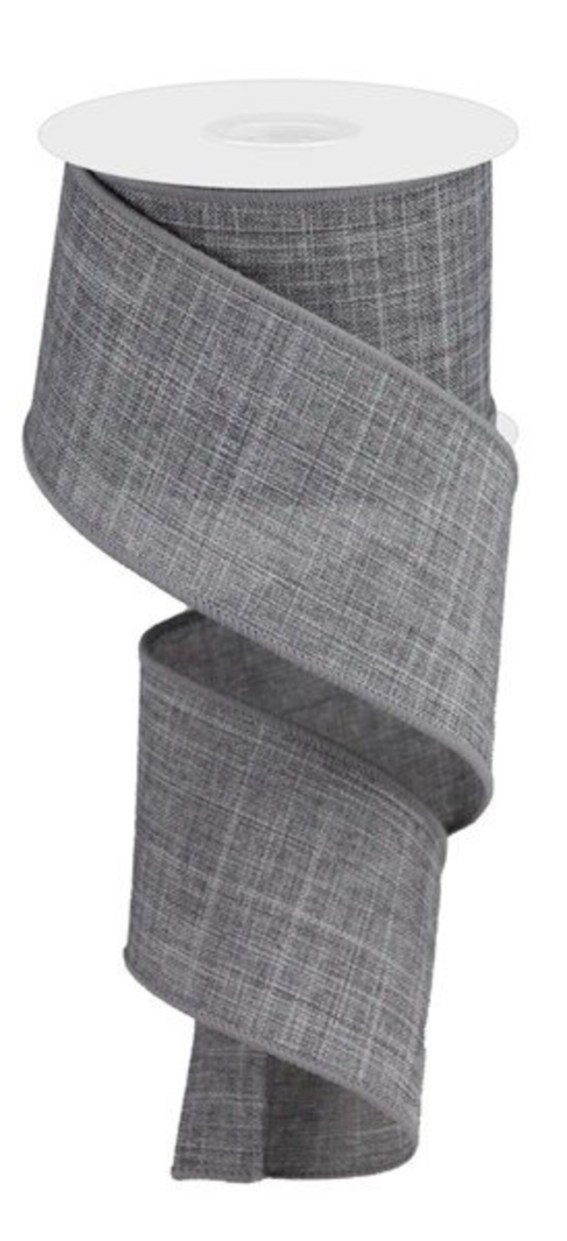 2.5 Gray Wired Ribbon Solid Gray Ribbon Grey Ribbon - Etsy