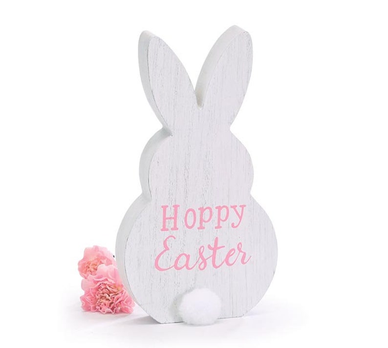 Easter Bunny Shelf Sitter White bunny rabbit sign Easter | Etsy