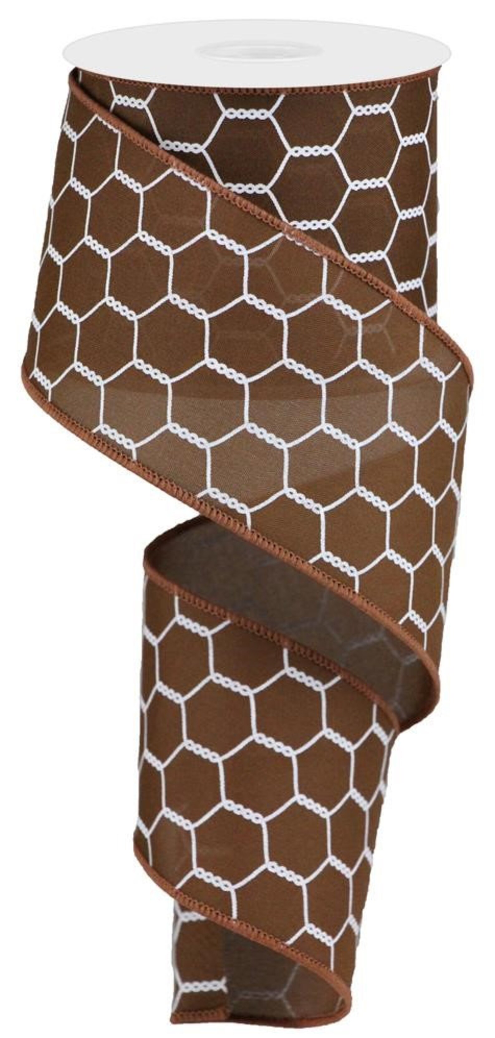 2.5 Brown Chicken wire Wired Ribbon Fall wired ribbon | Etsy