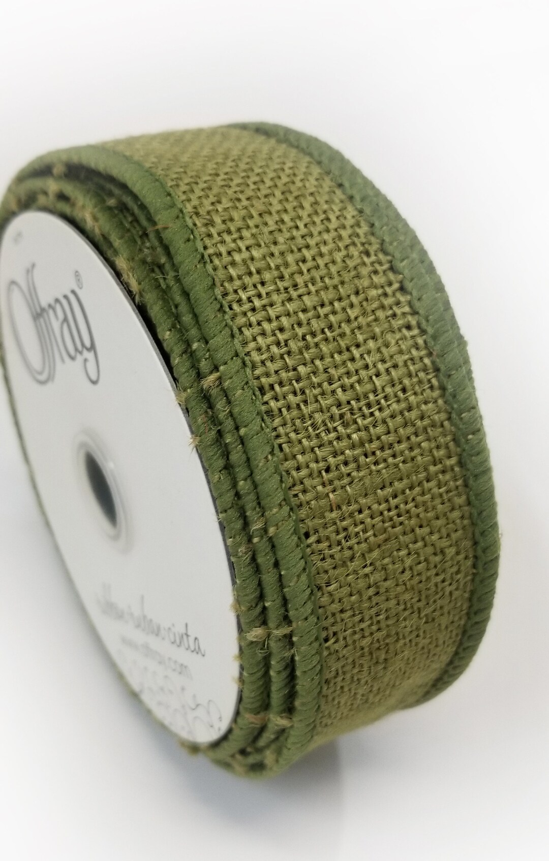 Wired Green Burlap Ribbon, Moss Green Burlap Ribbon for Wreaths and ...