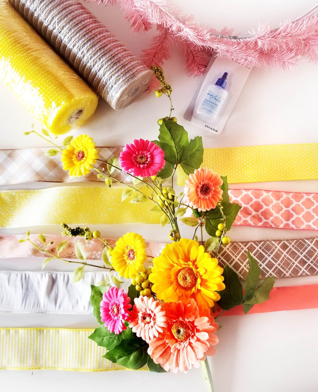 Daisy Wreath Kit, Spring Wreath Kit, Summer Wreath Kit, Floral Wreath ...