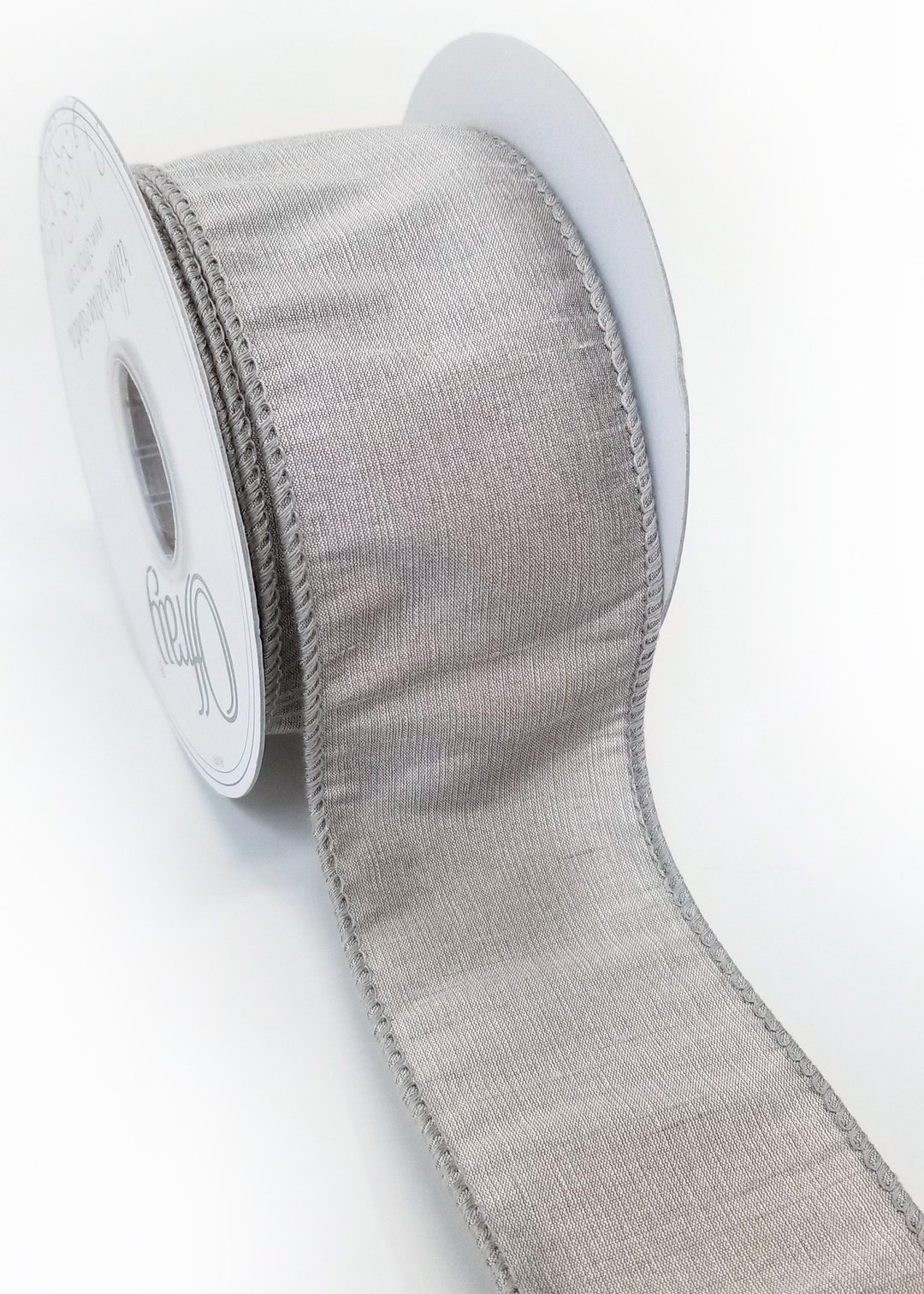 Wired Taupe Ribbon, Taupe Dupion Ribbon, Taupe Faux Silk Ribbon for ...