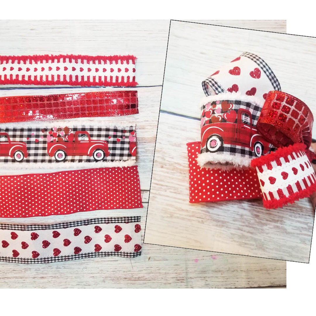 Valentine Bow Kit, Easy Bow Making Kit, Bow for Valentine's Day, Wreath ...