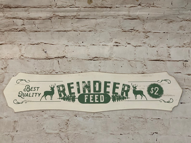Reindeer Feed Sign Rustic Christmas Farmhouse Christmas - Etsy