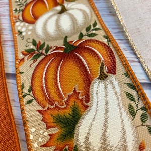 Fall Ribbon Set, Fall Wired Ribbon for Wreaths and Bows, Pumpkin Ribbon ...