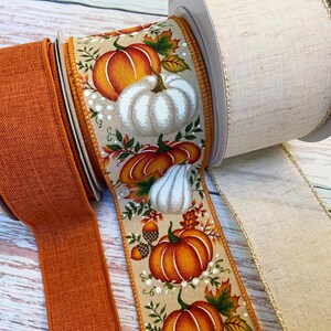 Fall Ribbon Set, Fall Wired Ribbon for Wreaths and Bows, Pumpkin Ribbon ...