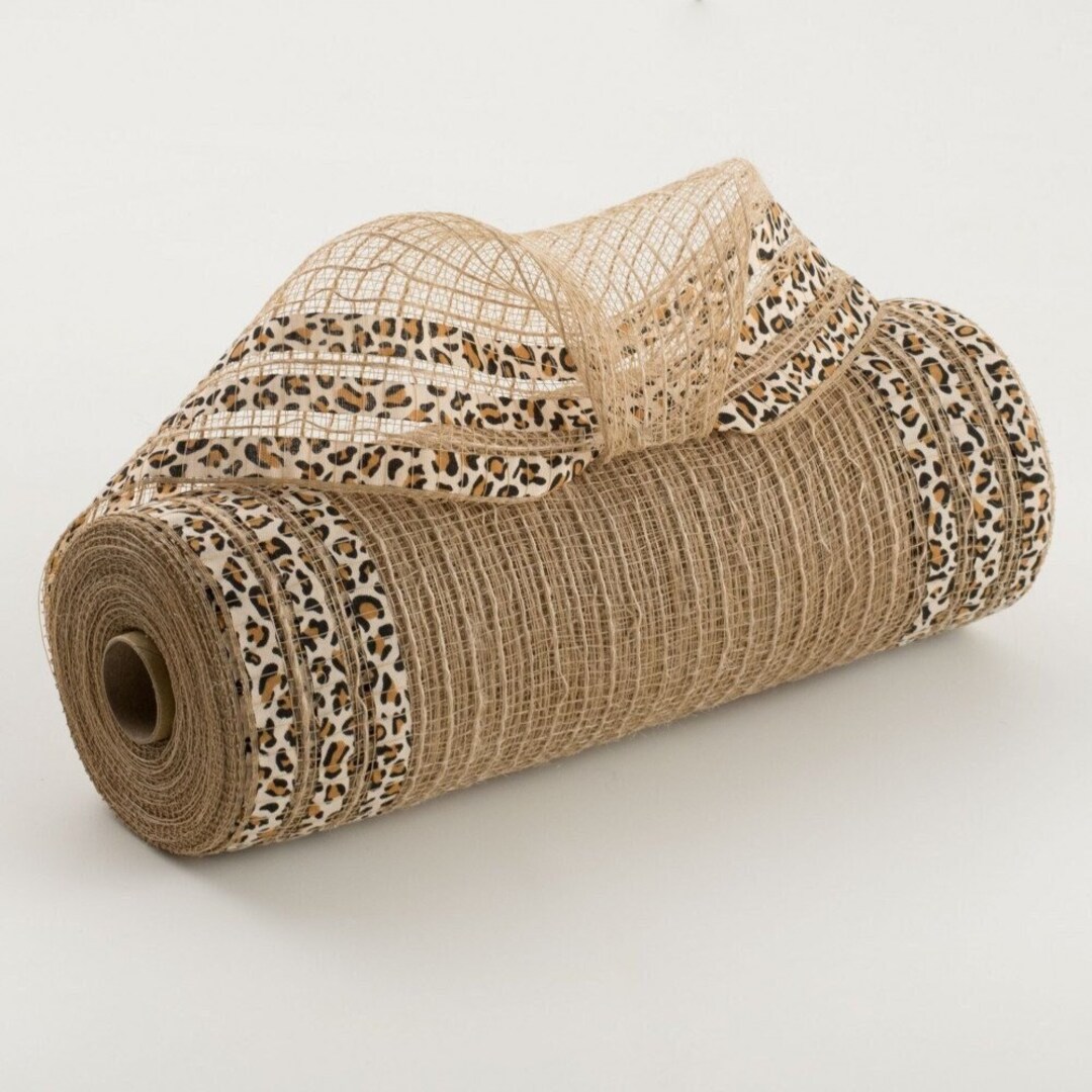 Leopard Border Stripe Mesh Fall Leopard Wreath Mesh Leopard - Etsy