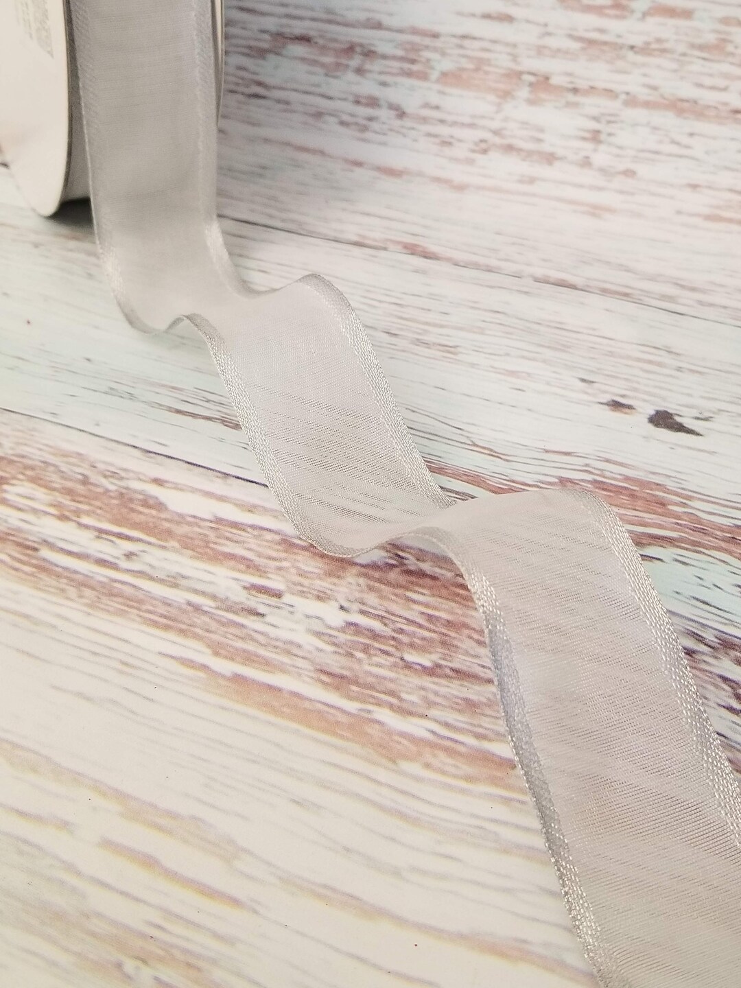 Wired Silver Ribbon, Silver Metallic Wired Ribbon for Wreaths and Bows ...