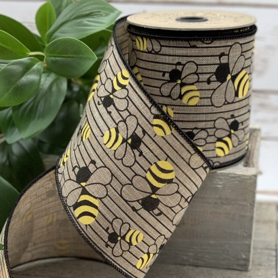 Wired Bumble Bee Ribbon Honeybee Ribbon for Wreaths and Bows - Etsy