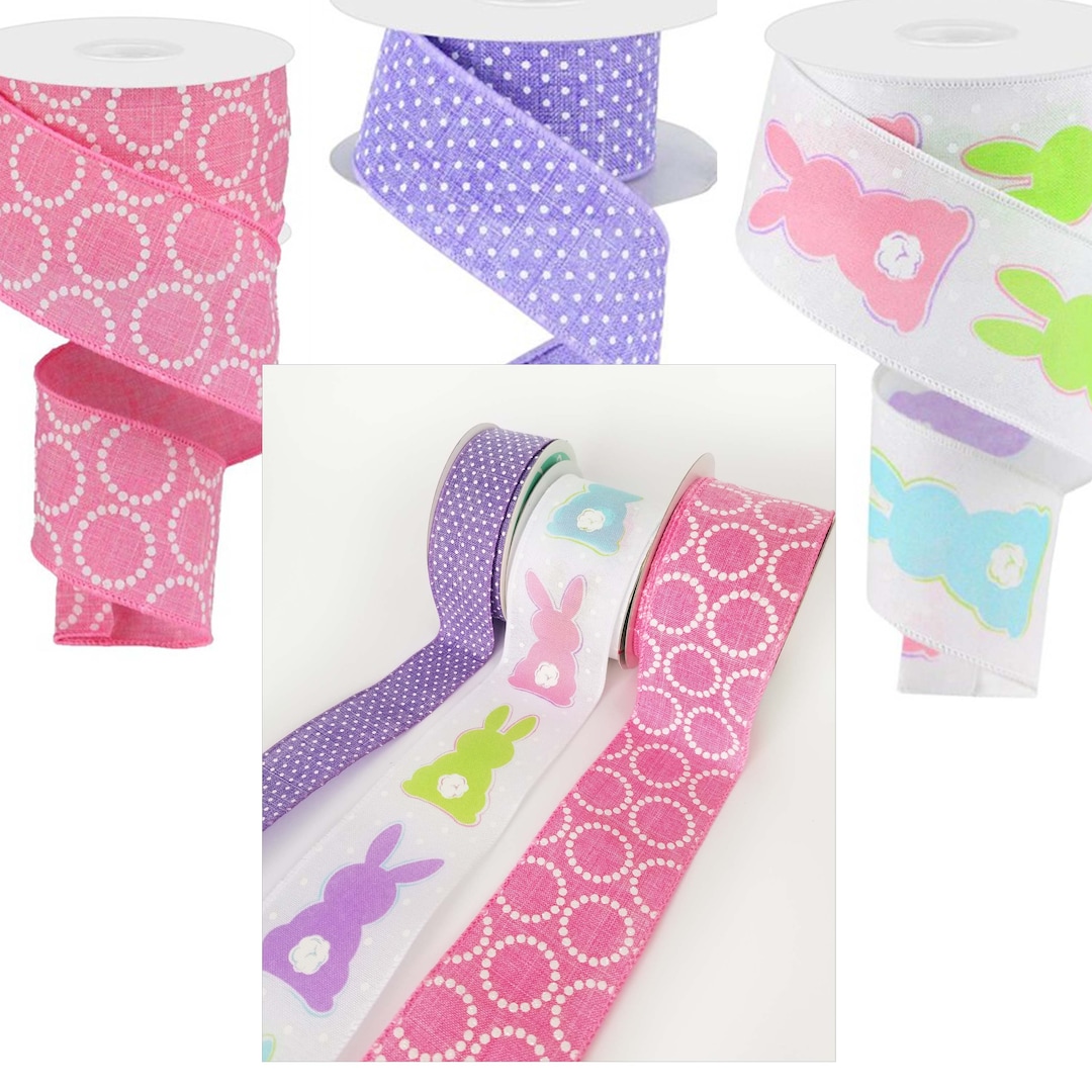 Easter Ribbon Collection, Easter Bunny Ribbon Set, Ribbon Bundle, Wired ...