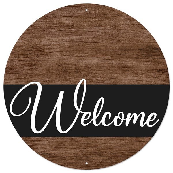 Metal Round Welcome Sign - Etsy