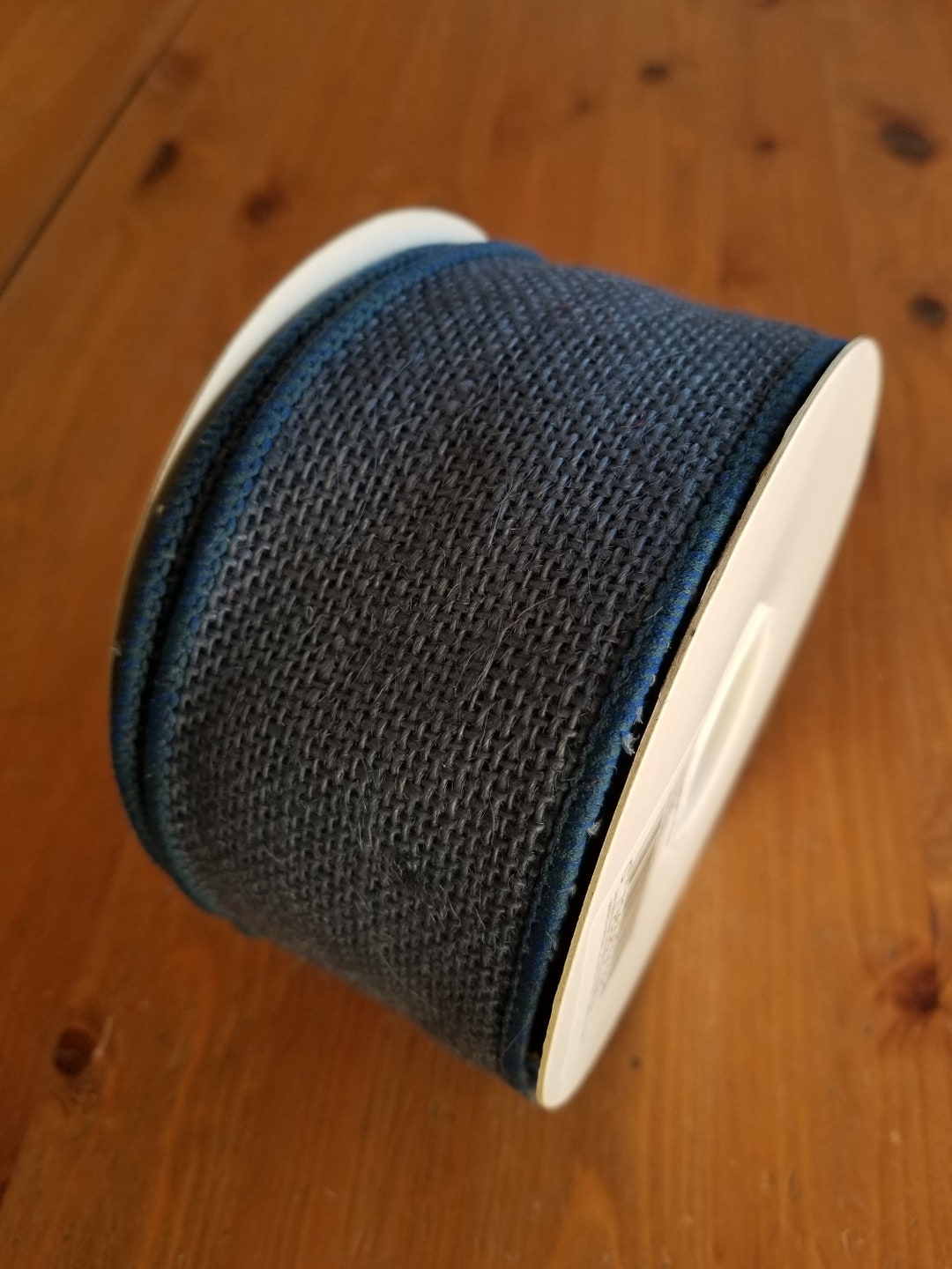 Wired Navy Blue Burlap Ribbon Wired Burlap Ribbon for Crafts - Etsy