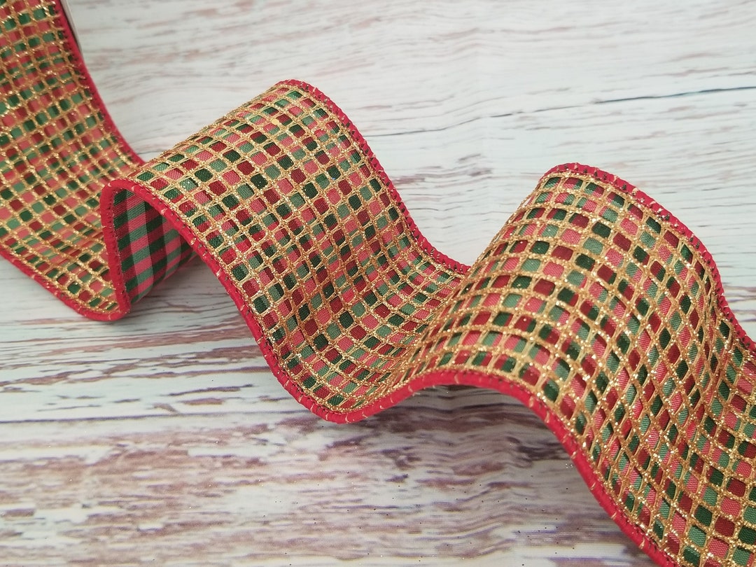Wired Christmas Plaid Ribbon Traditional Christmas Ribbon - Etsy